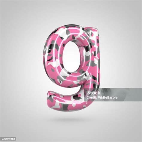 편지 G 소문자 흰색 배경에 고립 된 분홍색 회색 검은색과 흰색 위장 패턴으로 위장 0명에 대한 스톡 사진 및 기타 이미지