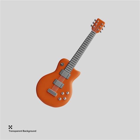 Premium Psd A 3d Illustration Of A Guitar A Stringed Instrument With A Hollow Body And
