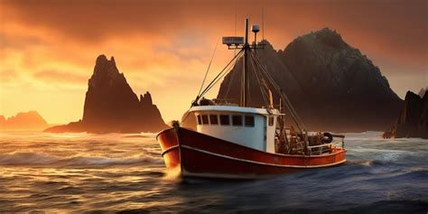 Premium AI Image AI Generated AI Generative Nautical Marine Navy Seascape Sea Ocean Landscape