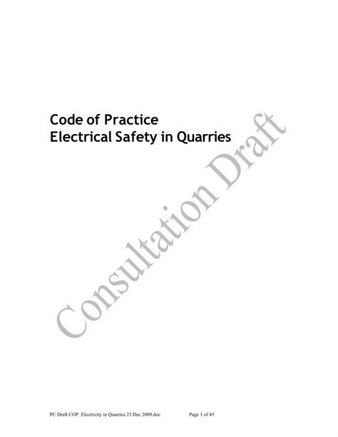 PDF Code Of Practice Electrical Safety In Quarriesconsultation Hsa Ie General Applications