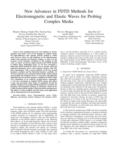 Pdf New Advances In Fdtd Methods For Electromagnetic And Elastic Waves For Probing Complex Media