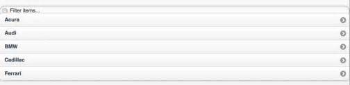 Javascript Jquery Mobile List With Dynamic Search Filter Stack