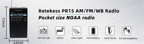 Retekess PR15 NOAA Weather Radio, AM FM Radio Portable, Pocket Radio ...