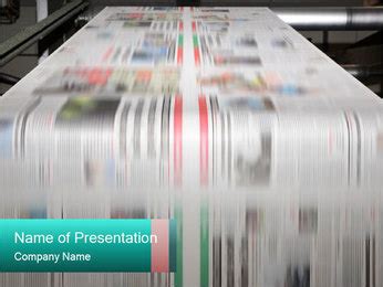 High Speed Offset Printing Press With Long Paper Roll Running Over Rollers PowerPoint Template