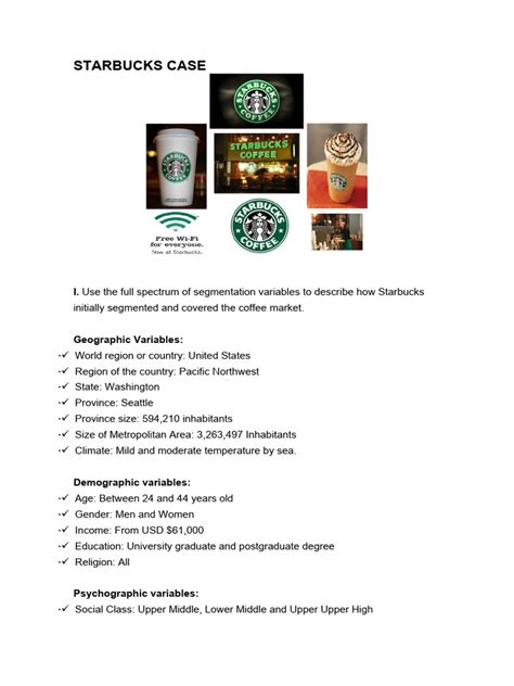Starbucks Case Segmentation Pdf Market Segmentation Starbucks