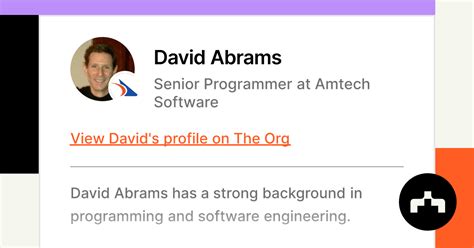 David Abrams Senior Programmer At Amtech Software The Org