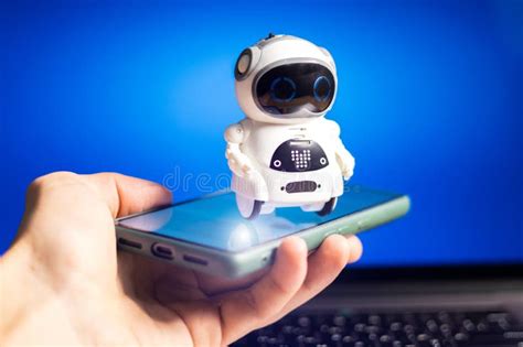 Real Robot On Virtual Screen Online System Digital Chatbot Chat Gpt
