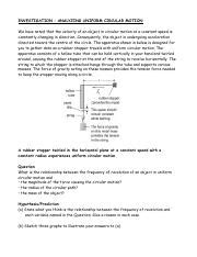 Investigation Lab Analyzing Uniform Circular Motion Pdf INVESTIGATION ANALYZING UNIFORM