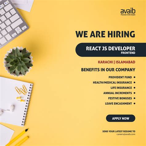 Avaib On Linkedin Hiring Reactjs React Frontend Karachi Islamabad