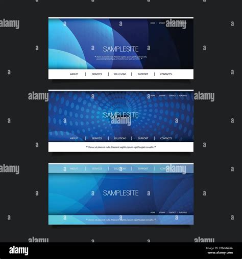 Web Design Elements Header Design Set With Abstract Background Stock