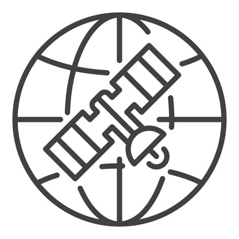 Satellite And Earth Vector Satellite Internet Access Concept Linear Icon 27268369 Vector Art At