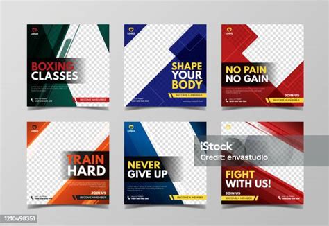 소셜 미디어 게시물 디지털 마케팅 전단지 및 웹 배너용 스포츠 배너 템플릿 강사에 대한 스톡 벡터 아트 및 기타 이미지 강사 개발 건강한 생활방식 Istock