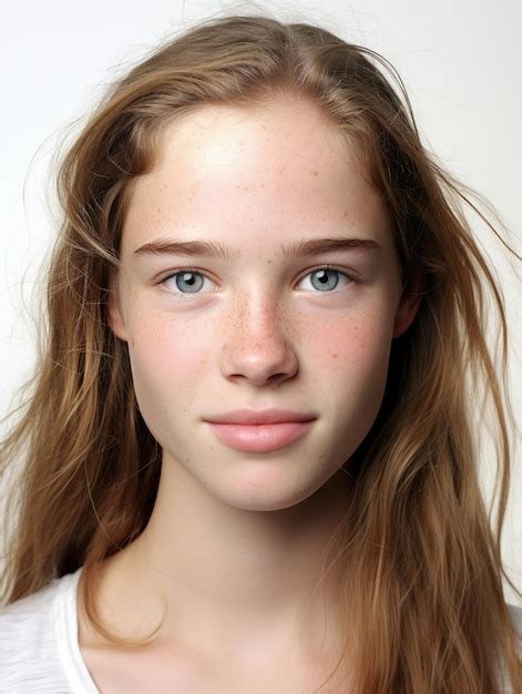 Girl Face With Detailed Skin Texture Premium Ai Generated Image