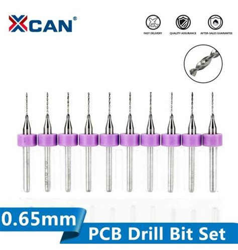 수공구 Xcan 10pcs 065mm 마이크로 Pcb 회로 기판 드릴 비트 Cnc 기관총 초경 비트를 선명하게 티몬