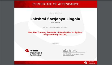 lakshmi sowjanya lingolu on linkedin python redhatacademy technicalhub