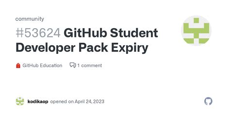 GitHub Babe Developer Pack Expiry Community Discussion 53624 GitHub