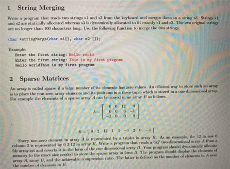 Solved 1 String Merging Write A Program That Reads Two