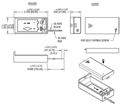 Densi Pak 9v Battery Holders Keystone Mouser