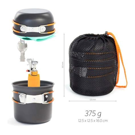 Toboli Set De Vaisselle Camping 6 Pièces En Acieraluminium