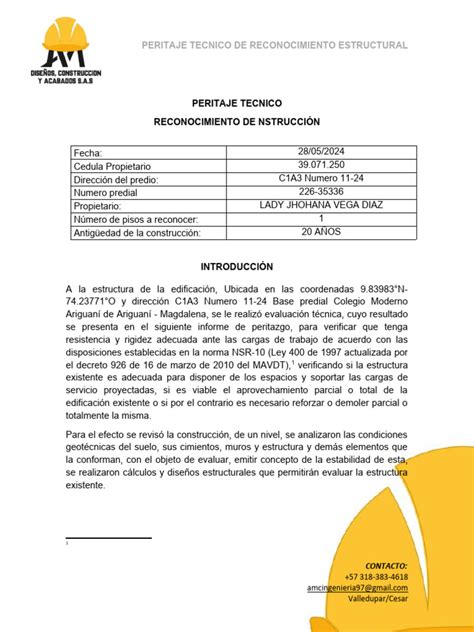 Peritaje Tecnico De Estructura Colegio El Dificil Amc Pdf Hormigón Corrosión