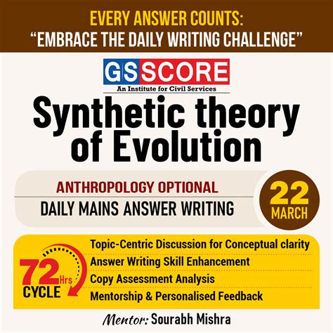 Anthropology Optional Synthetic Theory Of Evolution By Sourabh Mishra Gs Score
