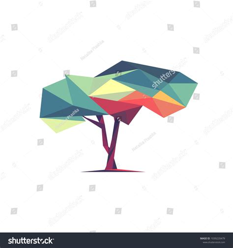 Conceptual Polygonal Tree Low Poly Style 스톡 벡터 로열티 프리 1039220479