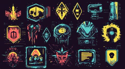 Cyberpunk Symbols Premium Ai Generated Image