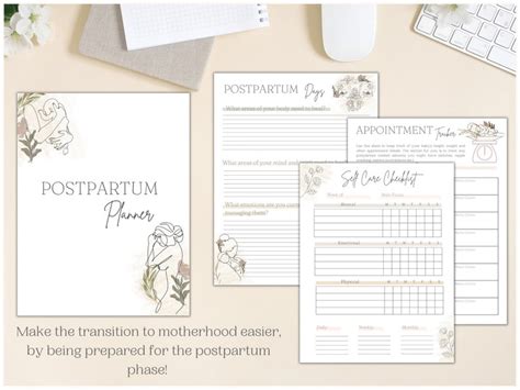 Postpartum Planner Checklists And Bullet Journal New Mom Journal