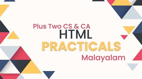 Html Plus Two Practical Malayalam Youtube