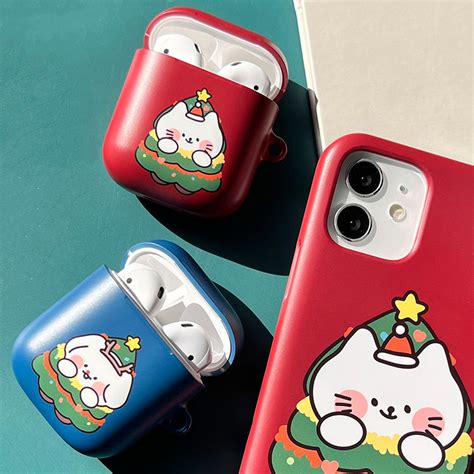 아이엠스튜디오 [airpod Pro] 크리스마스 트리 겨울 댕냥이 커플 우정 하드 에어팟 에어팟프로 무선이어폰 위시버킷