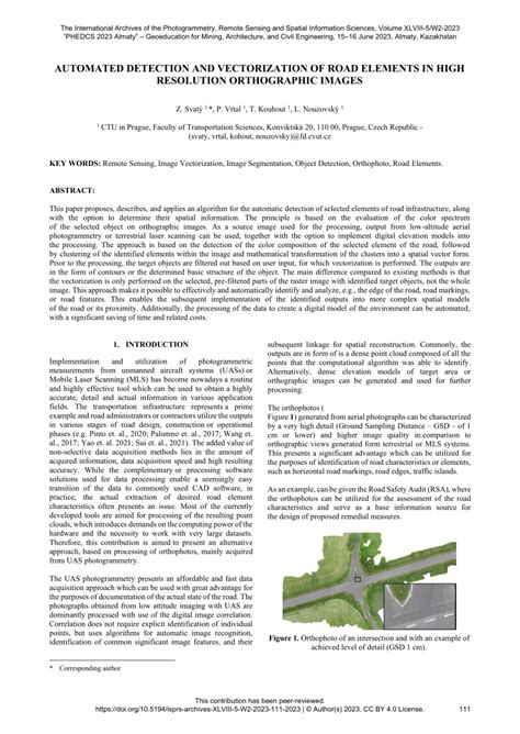 Pdf Automated Detection And Vectorization Of Road Elements In High Resolution Orthographic Images
