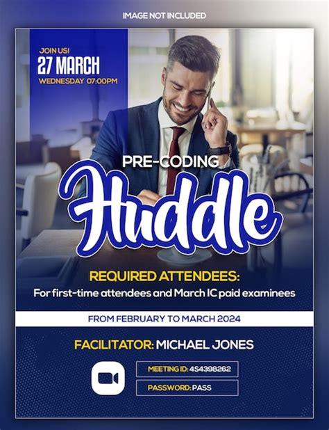 Premium Psd Blue Huddle Poster