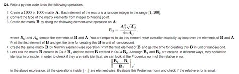 Solved Q4 Write A Python Code To Do The Following Chegg Com