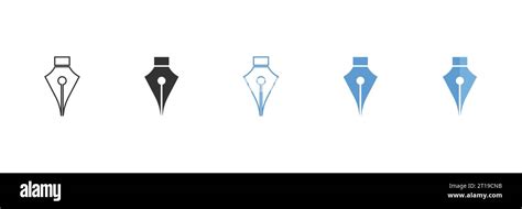 Pen Nib Ink Icon Set Vector Isolated Illustration Stock Vector Image And Art Alamy