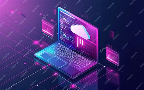 Cloud Computing Technology Concept 3d Illustration Of Cloud Computing On Blue Background