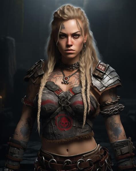 Premium Ai Image Illustration Of A Female Viking Warrior Merging The