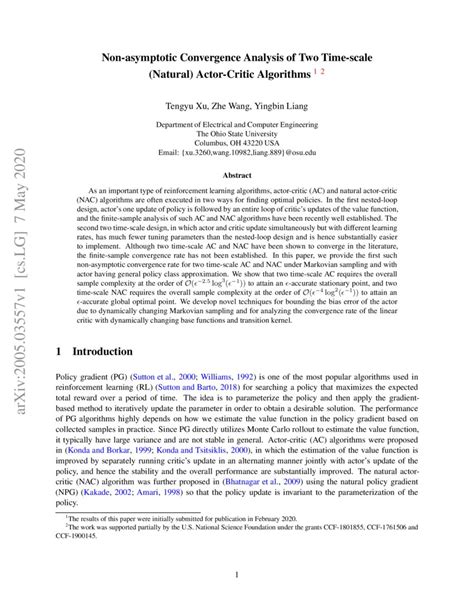 Non Asymptotic Convergence Analysis Of Two Time Scale Natural Actor