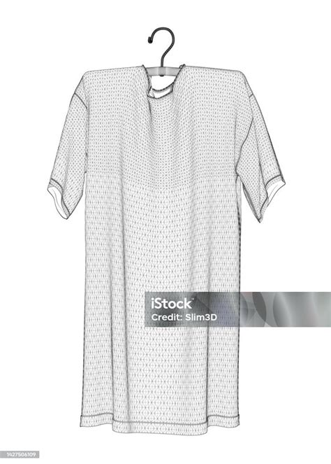 흰색 배경에 고립 된 검은 선의 옷걸이에 매달려있는 티셔츠의 와이어 프레임 정면보기 3d 벡터 일러스트레이션 3차원 형태에 대한 스톡 벡터 아트 및 기타 이미지 Istock