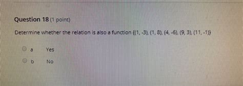 solved question 18 1 point determine whether the relation