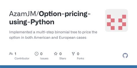Github Azamjmoption Pricing Using Python Implemented A Multi Step Binomial Tree To Price The
