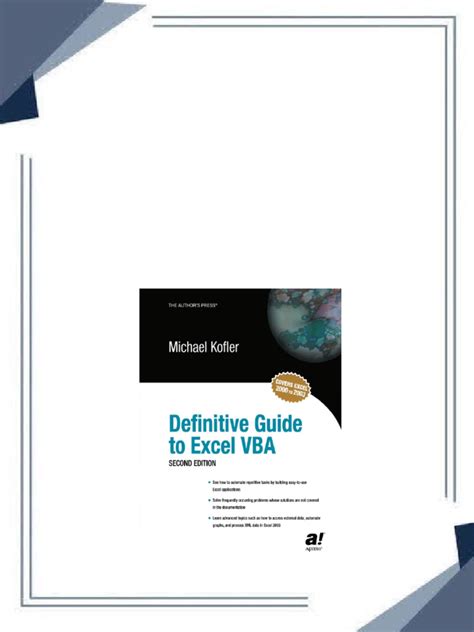 Instant Download Definitive Guide To Excel Vba 2nd Edition Michael