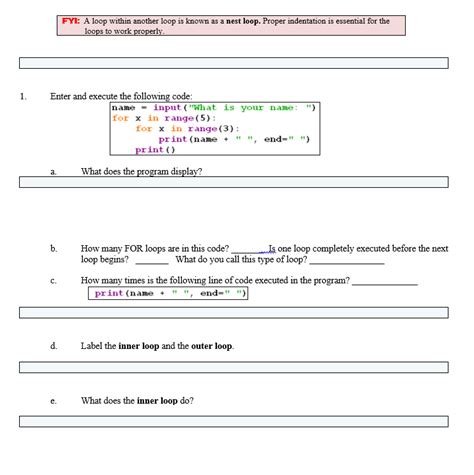 Solved Fyi A Loop Within Another Loop Is Known As A Nest