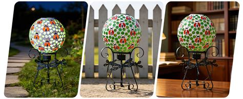 Stargarden Solar Gazing Ball 10”glass Gazing Globe Mosaic