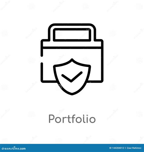 Outline Portfolio Vector Icon Isolated Black Simple Line Element Illustration From Gdpr Concept