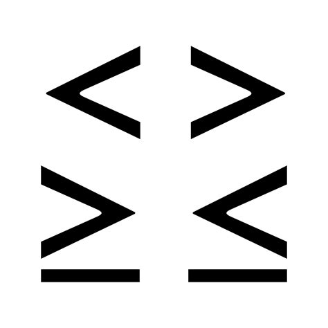 Math Symbols Glyph Icon Is Less Greater Or Equal Than Signs Silhouette Symbol Negative Space