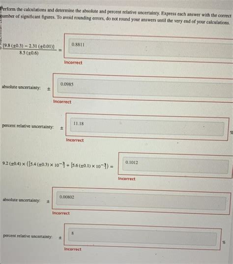 Solved Perform The Calculations And Determine The Absolute