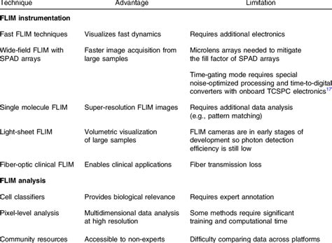 Advantages And Limitations Of Recent Advances In Flim Instrumentation