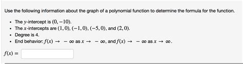 Solved Identifying Polynomial Functions Use The Following