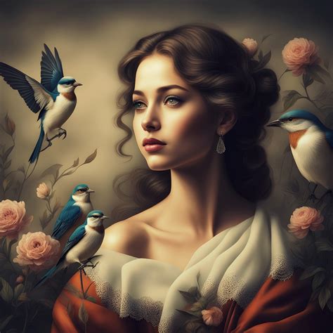 Download Ai Generated Woman Birds Royalty Free Stock Illustration