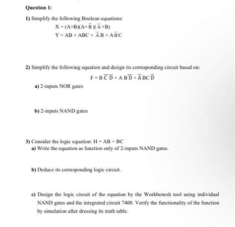Solved Simplify The Following Boolean Equations Chegg Com